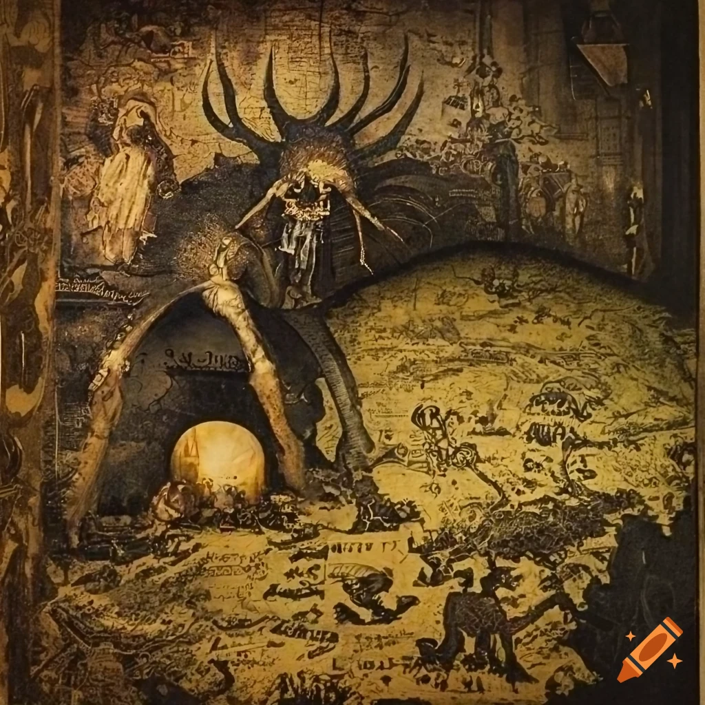 Map of Hell's sub-basement with Gothic and surreal macabre elements on ...