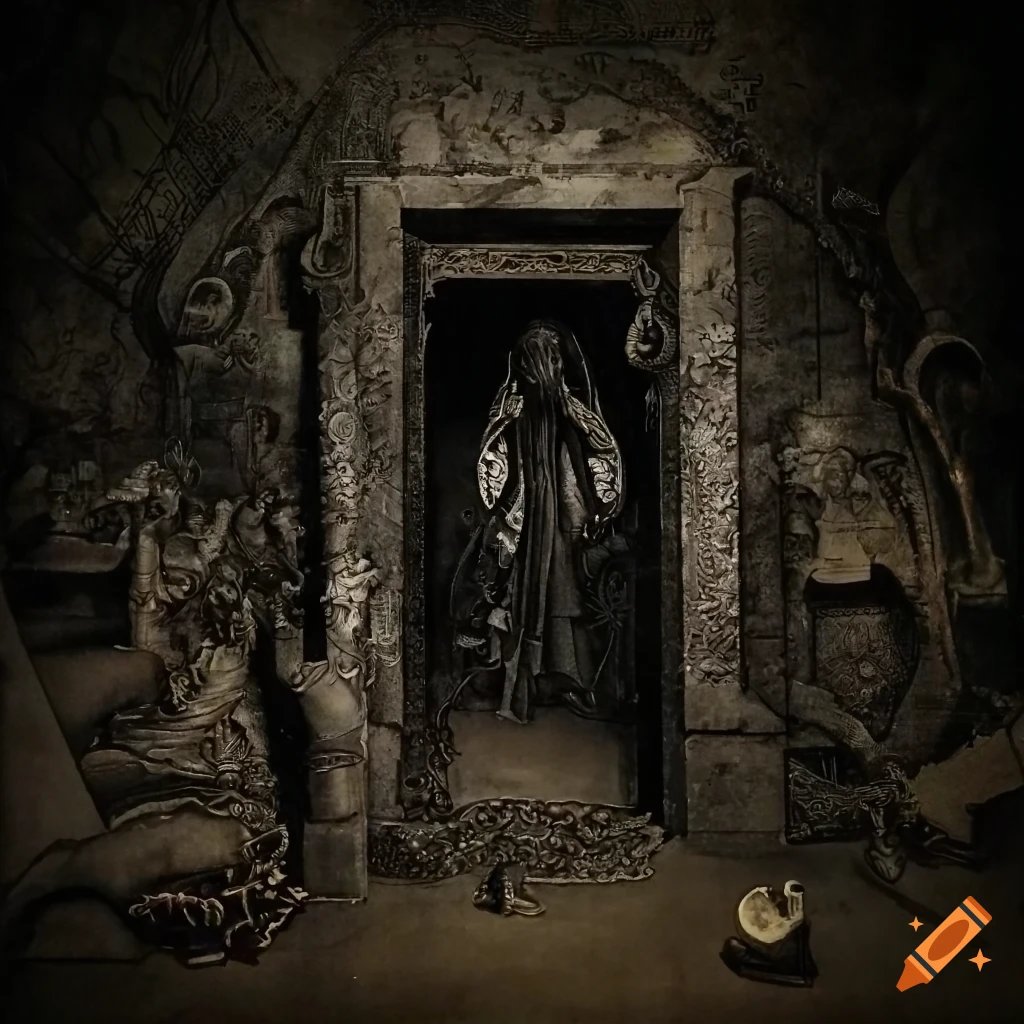 Gothic map of Hell's sub-basement with surreal macabre elements on Craiyon