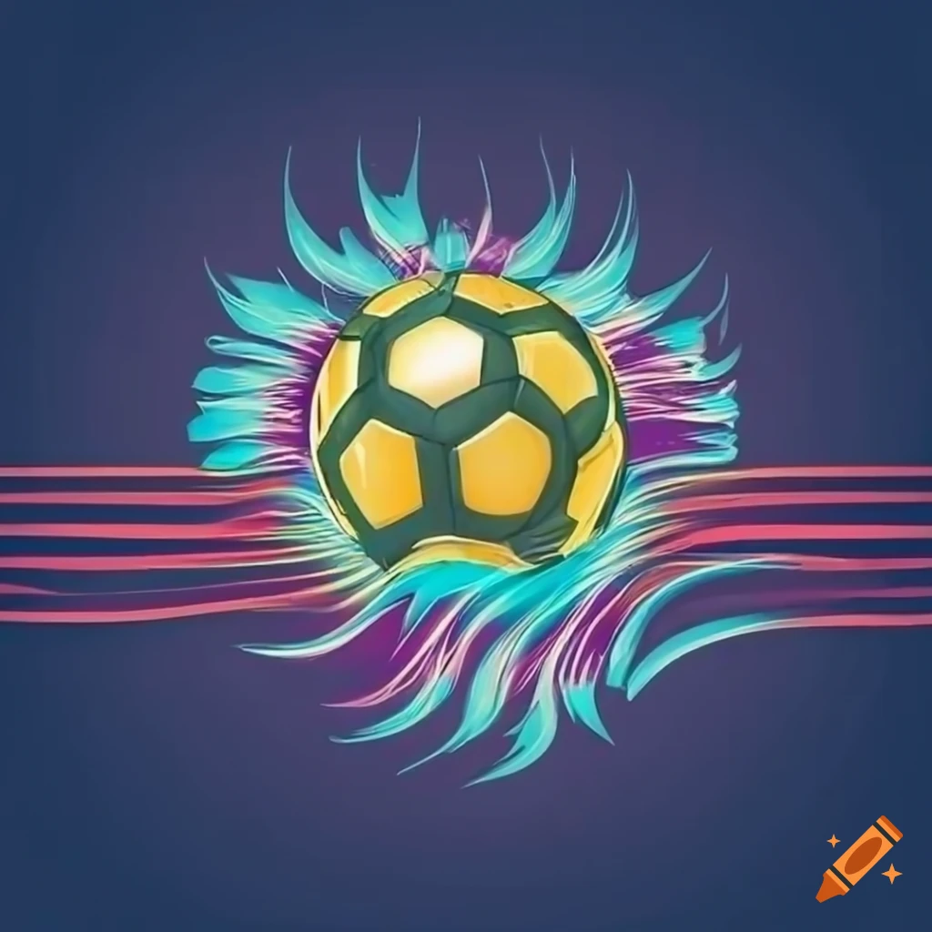 Vibrant soccer tsunami waves representing youth team crest with ...