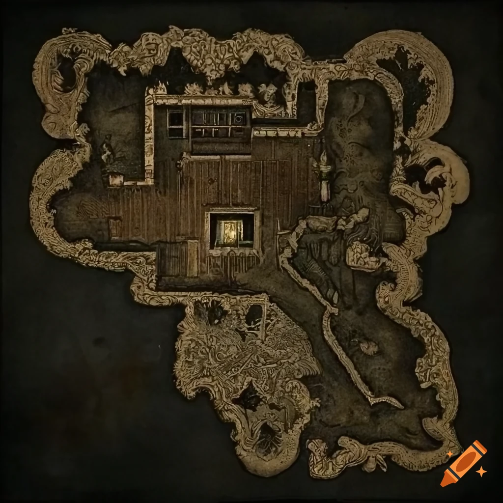 Gothic map of hell's sub-basement with surreal macabre elements on Craiyon