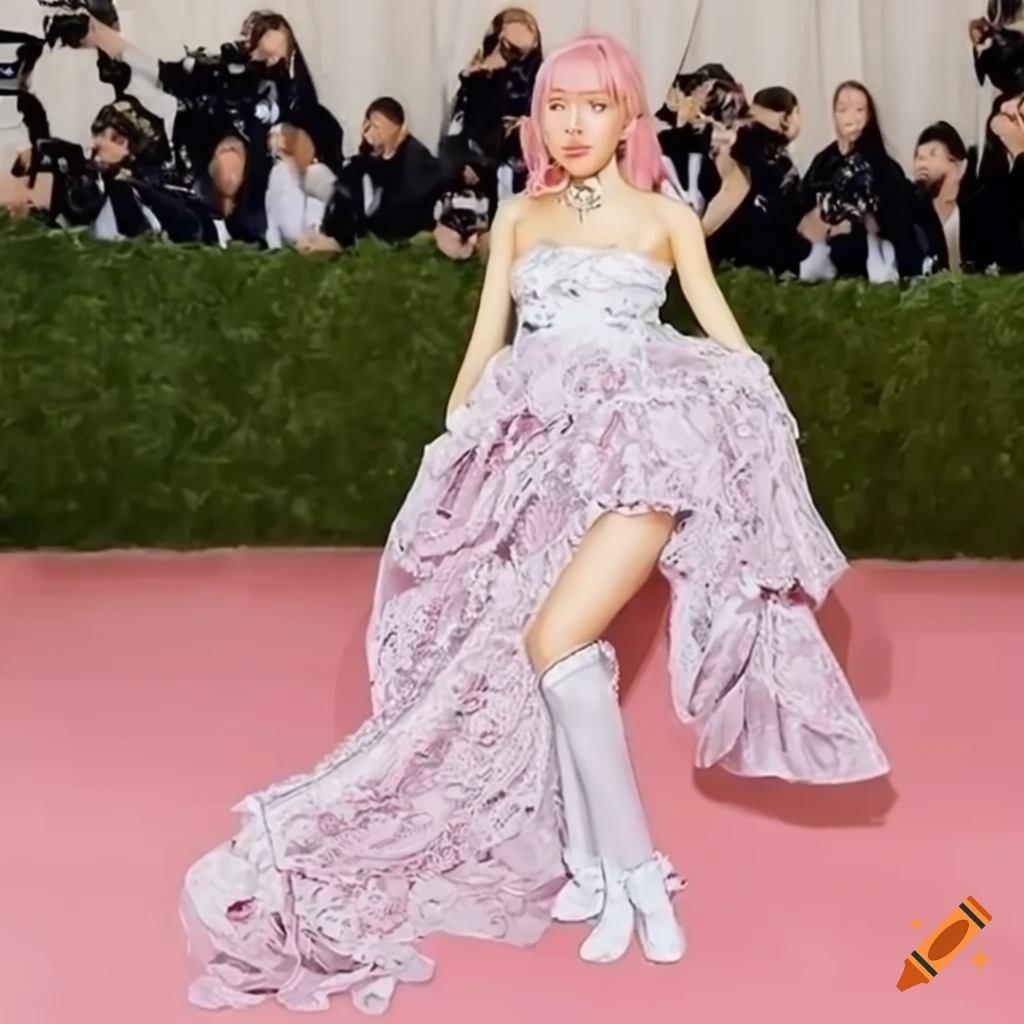 Blackpink Rosé in Met Gala Toile de Jouy outfit on Craiyon