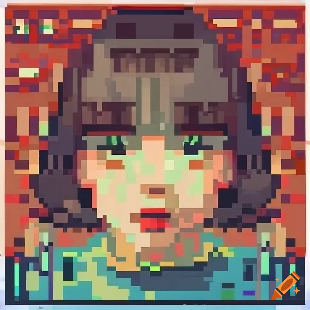 Vintage pixel art with dithering resembling a postcard from 1924 on Craiyon