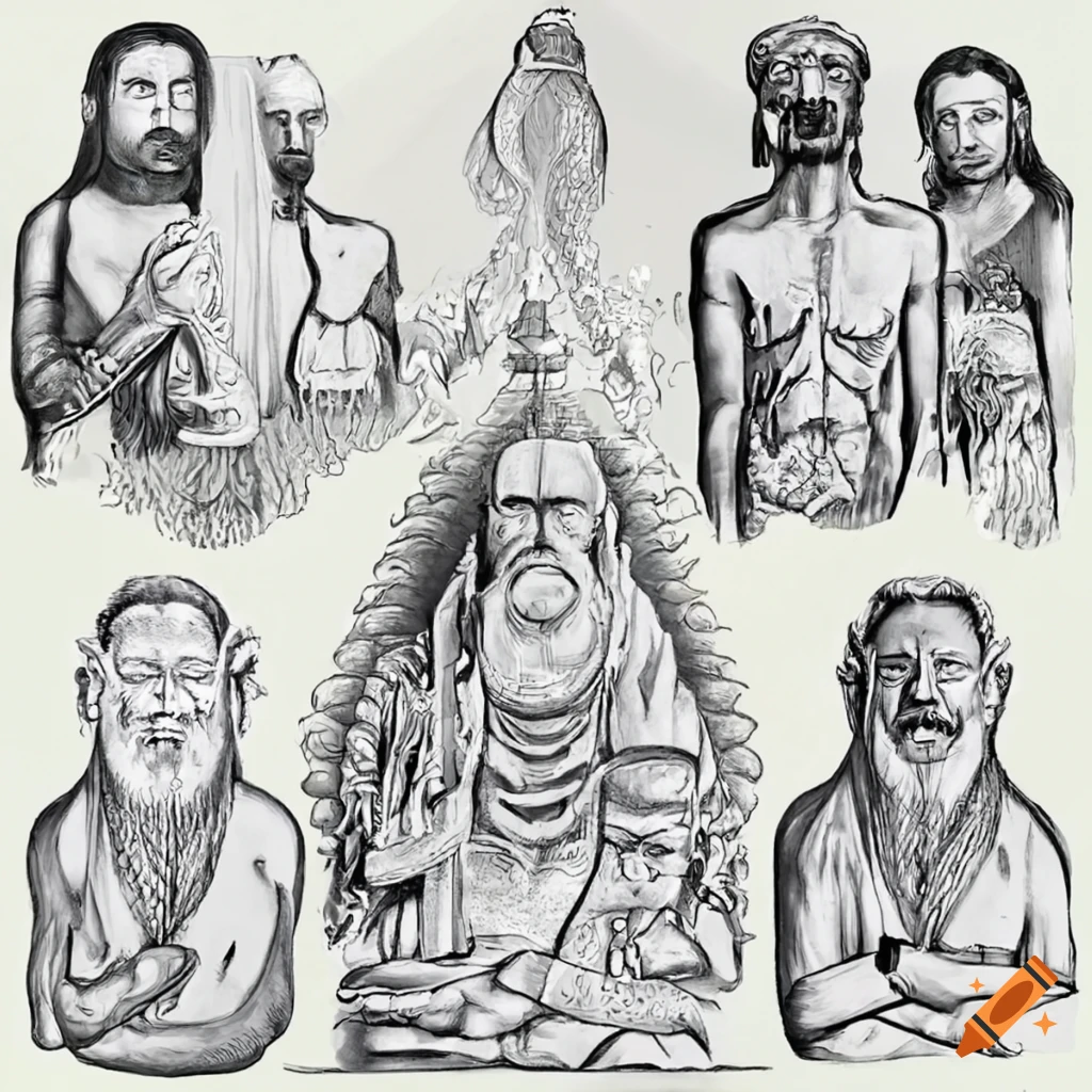 Creation of human beings by god on Craiyon