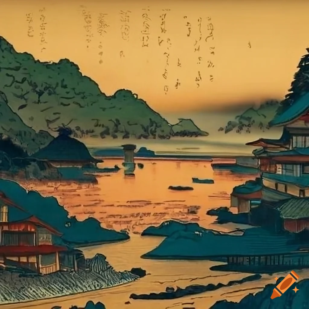 Edo japanese landscape on Craiyon