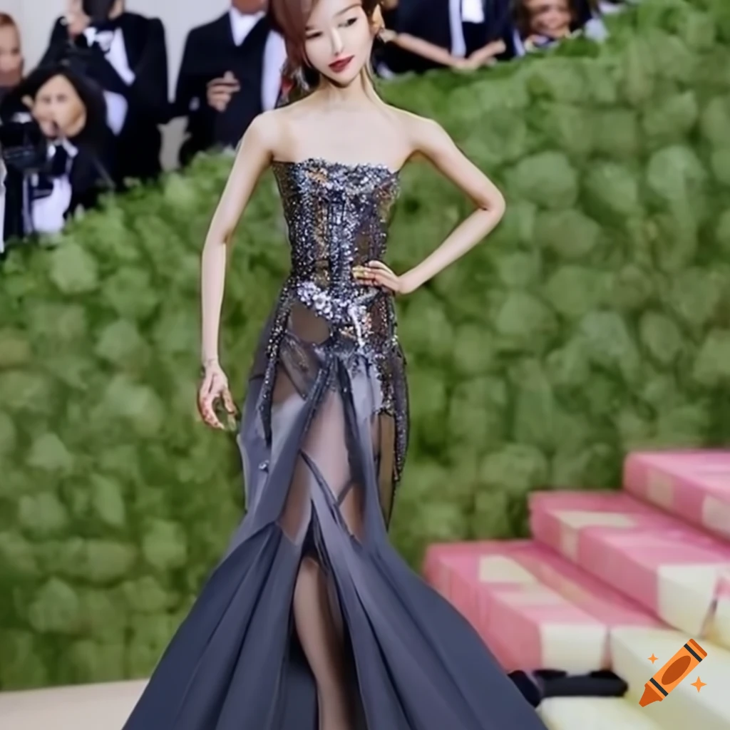 Twice tzuyu in sustainability in fashion met gala outfit on Craiyon