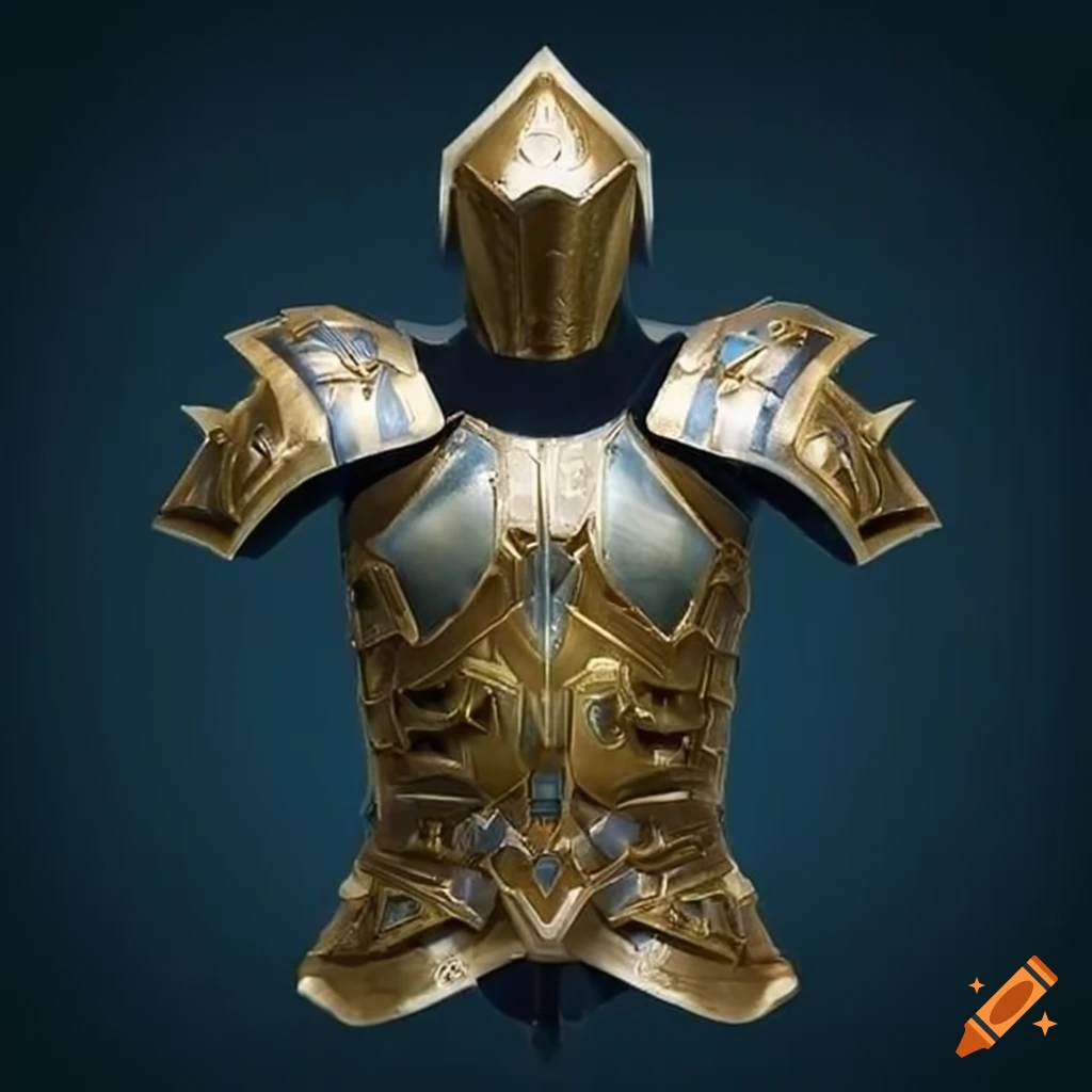 Adorned magic body armor from the front in close view on Craiyon