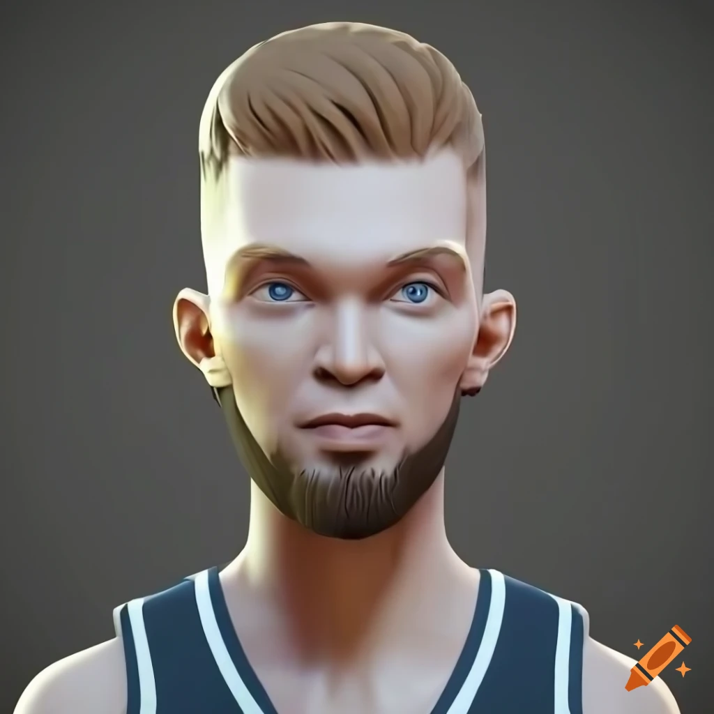 Stylized 3d portrait of domantas sabonis on Craiyon