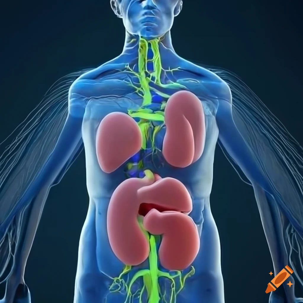 Anatomically accurate 3D art showing human body organs on Craiyon