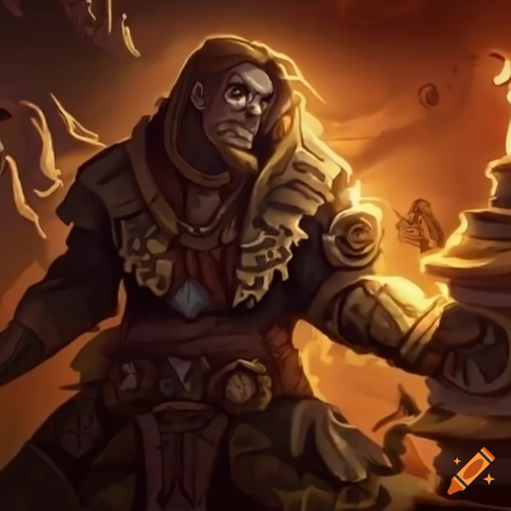 Epic dnd scene with magical glyphs and gear battle on Craiyon