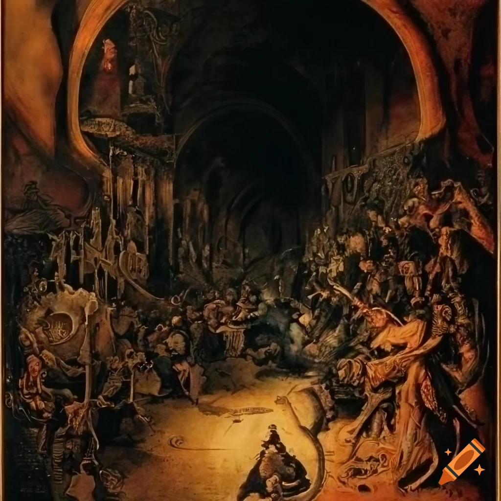 Map of Hell's sub-basement with Gothic and surreal macabre elements on ...