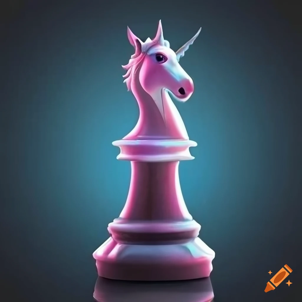 Unicorn knight chess piece on Craiyon