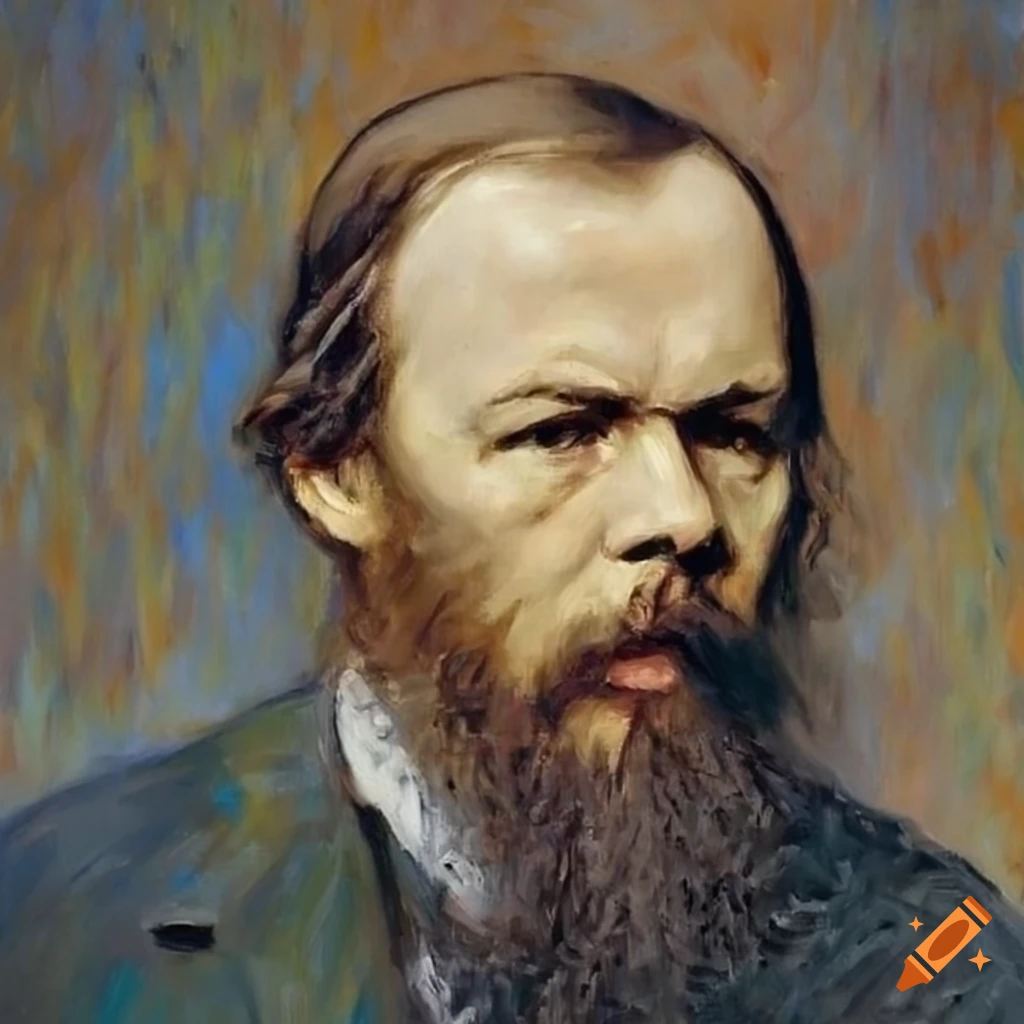 Portrait of Fyodor Dostoevsky in impressionistic Monet style on Craiyon