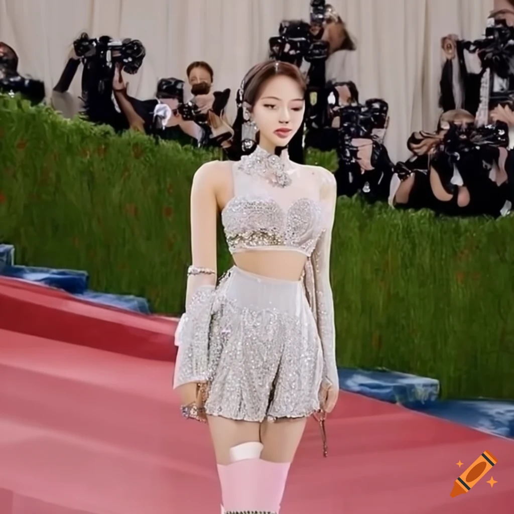Jennie from blackpink in full outfit at the 2022 met gala on Craiyon