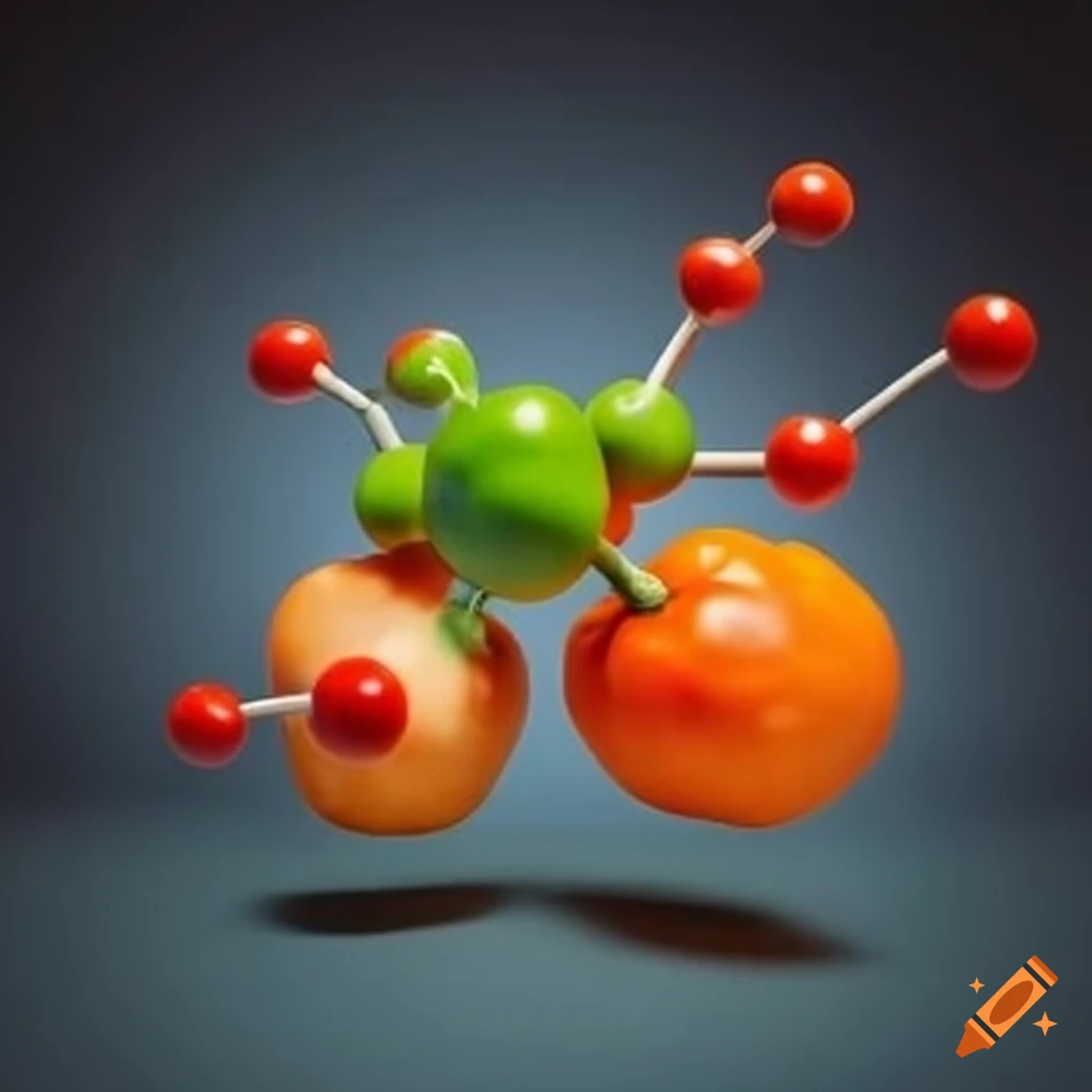 Molecule made of vegetables on Craiyon