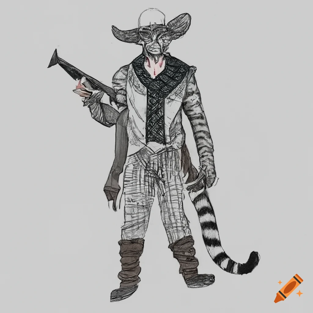 Concept of a serious half-tiger half-human hybrid in cowboy attire with ...