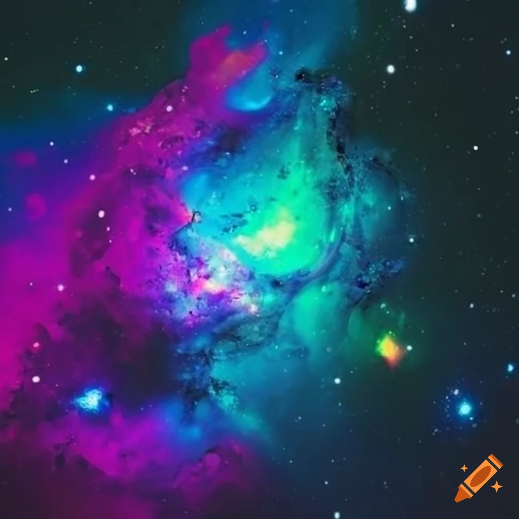 Neon colored galaxy on Craiyon