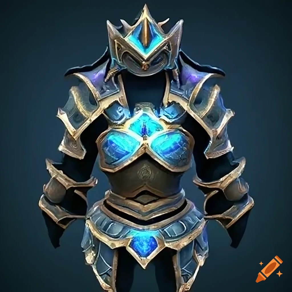 Adorned magic stomach armor from the front view on Craiyon