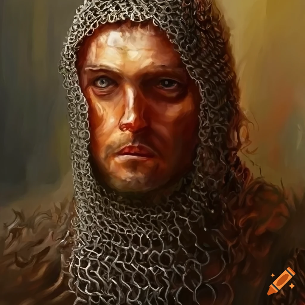 Detailed oil painting of chainmail on Craiyon
