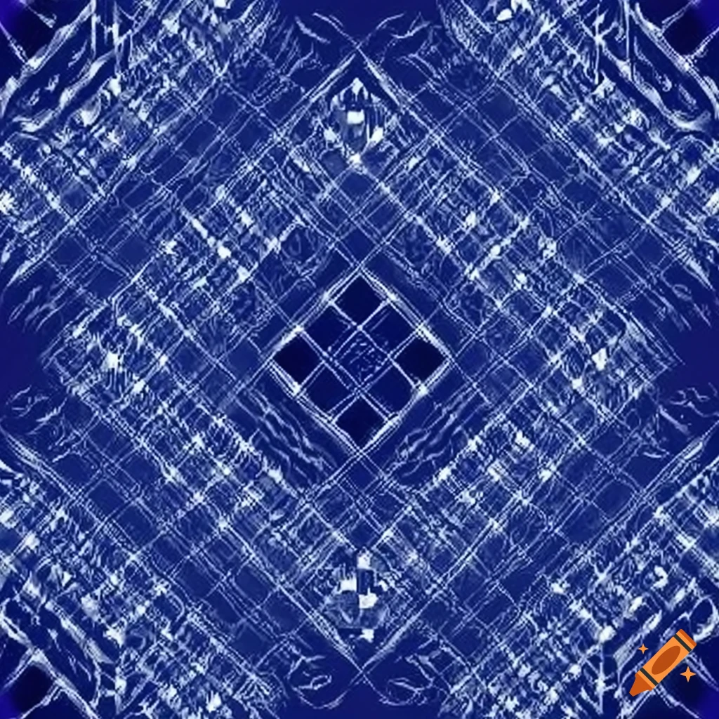 Square cloth pattern in blue, red, and white colors on Craiyon