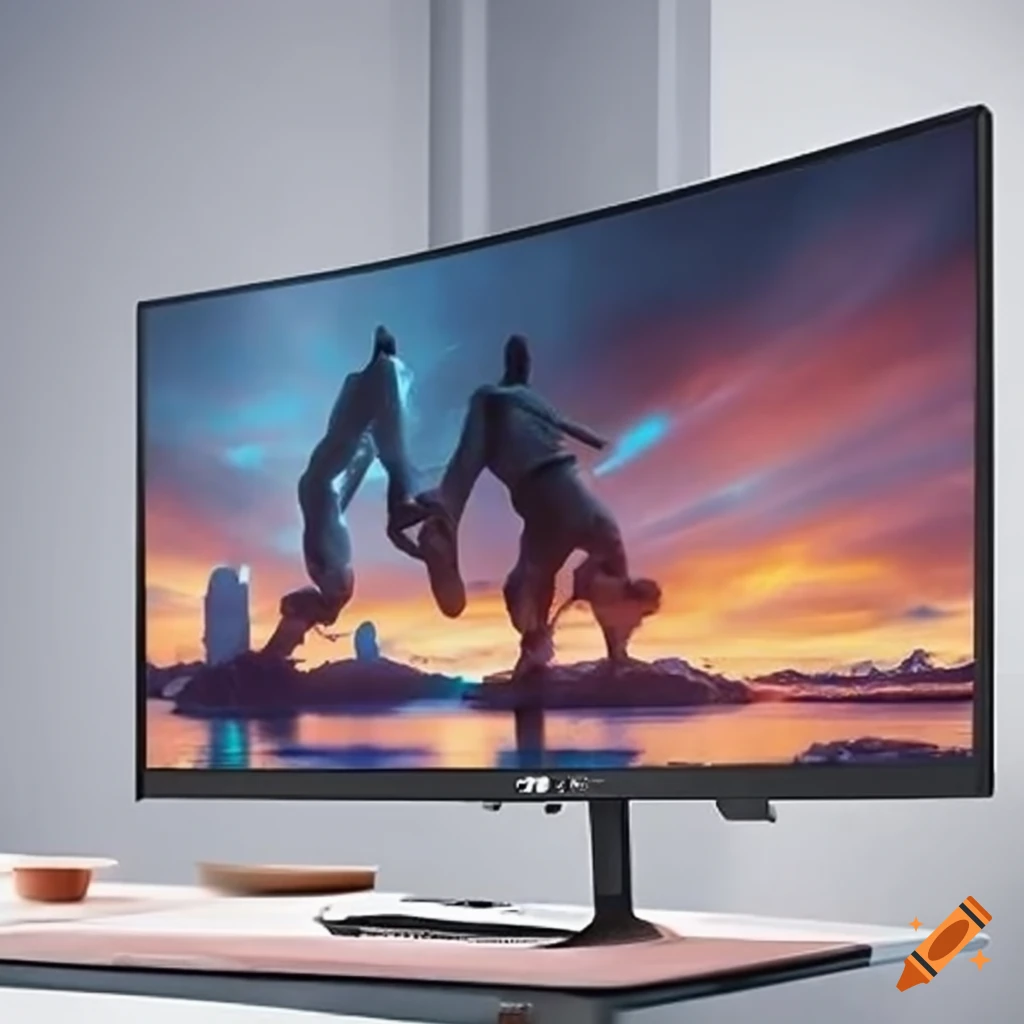 Ultraview 27-inch high-definition monitor with ultra-thin bezels on Craiyon