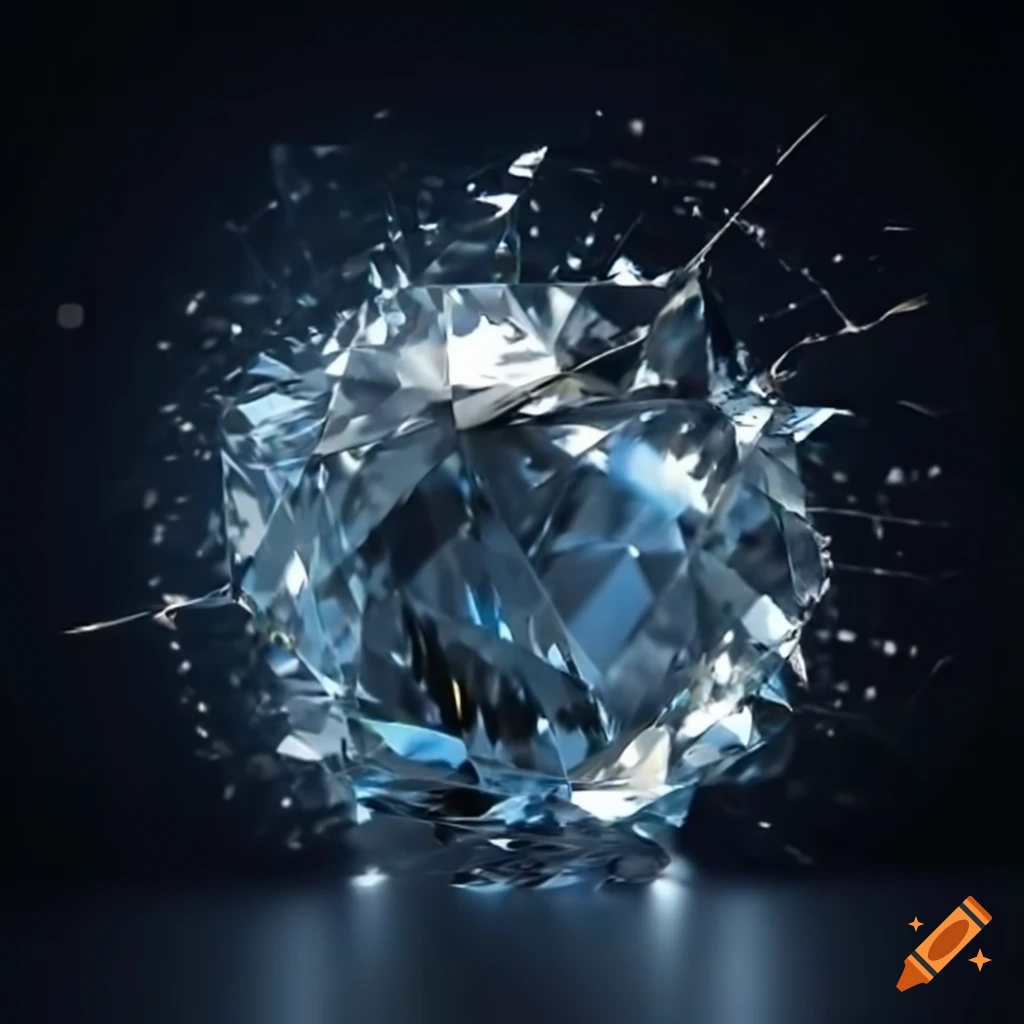 Exploding large diamond into fragments on Craiyon
