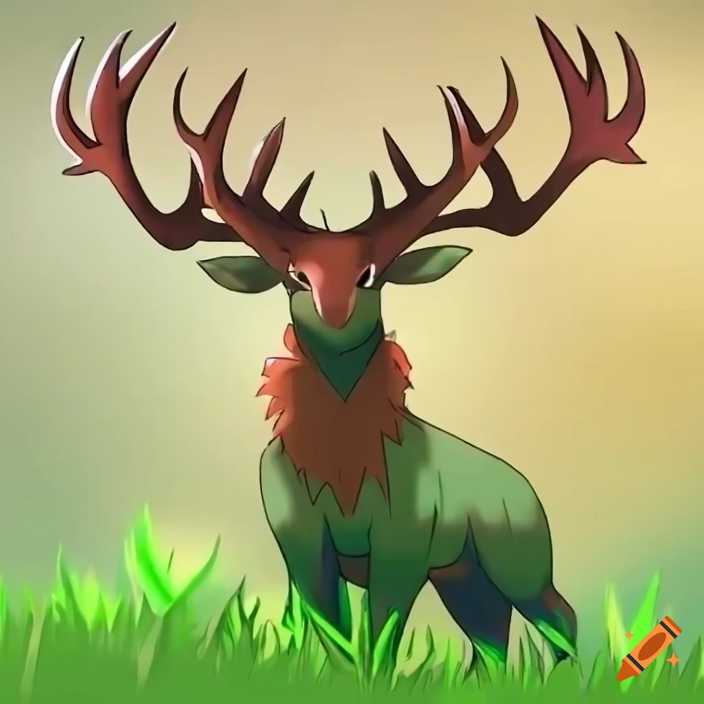 Grass type elk pokemon on Craiyon