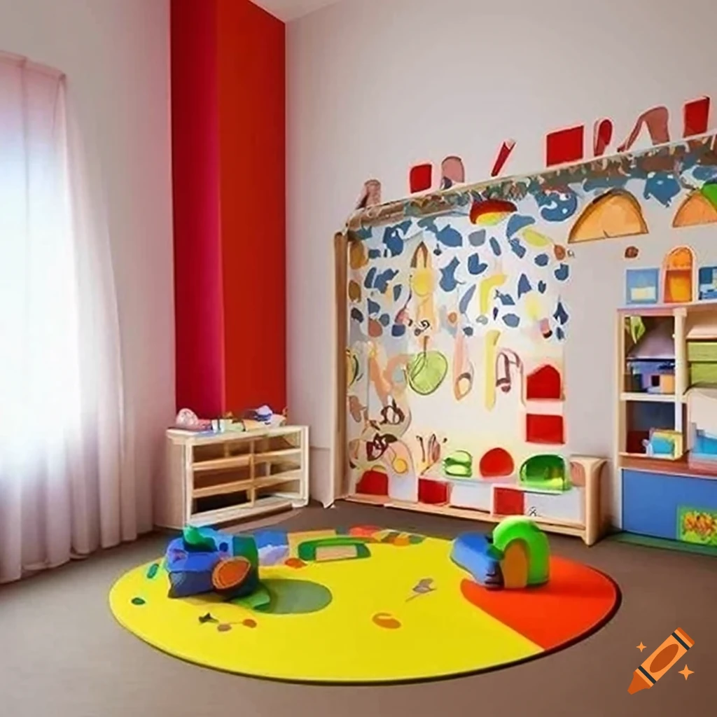 A colorful playroom designed to foster children's creativity and ...