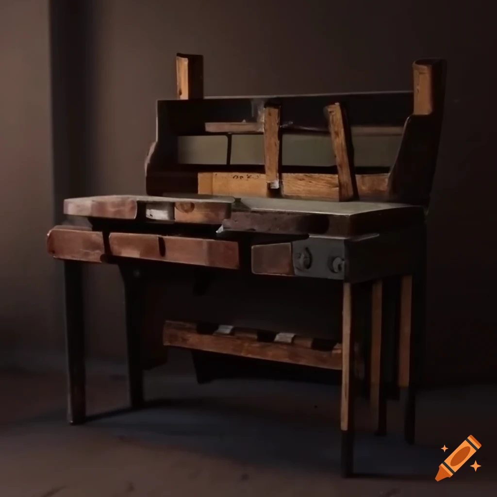 Wacky workbench in a bad future setting on Craiyon