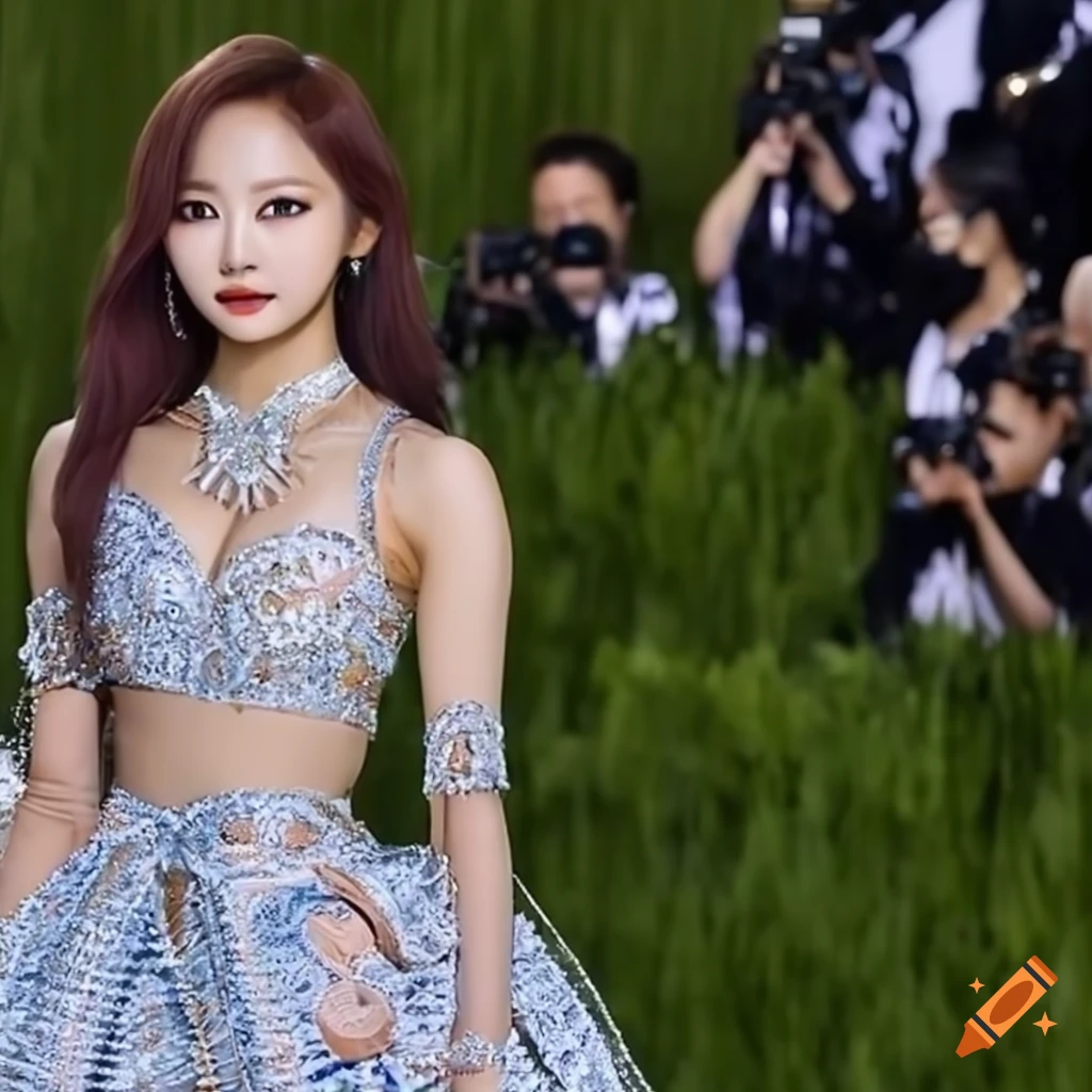 Twice Tzuyu in a Batik full body outfit with Met Gala theme on Craiyon