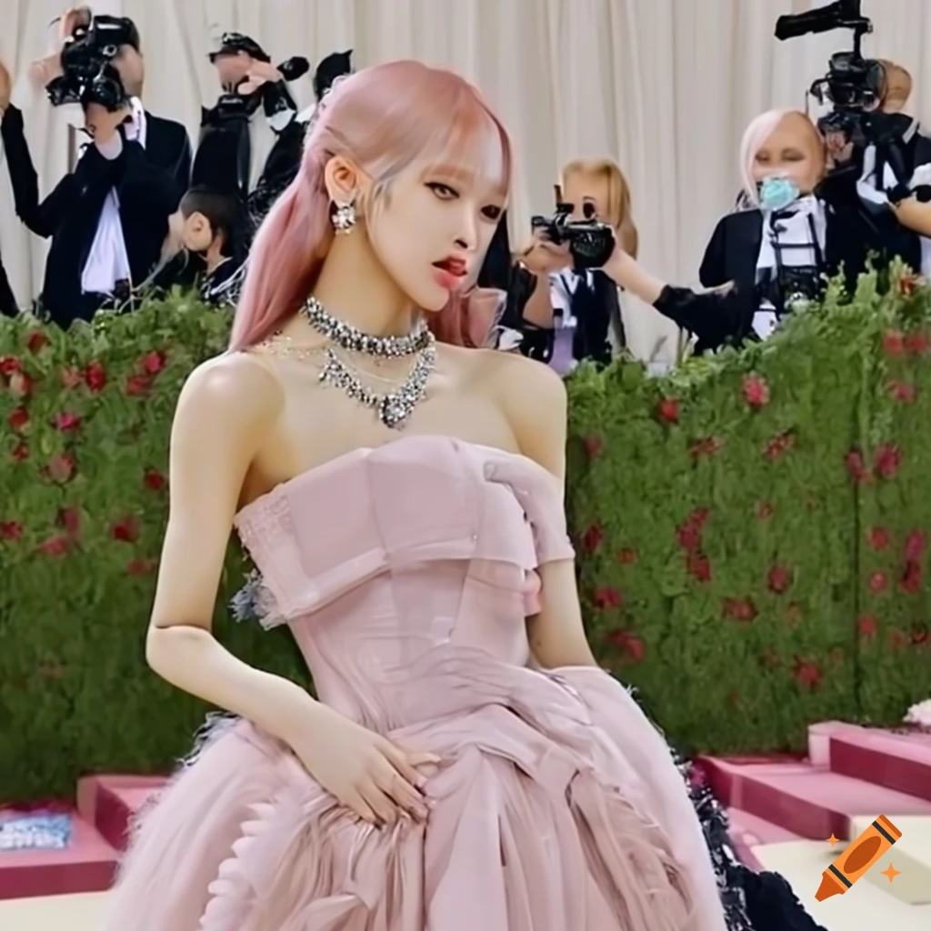 Blackpink rosé in met gala women's empowerment outfit on Craiyon