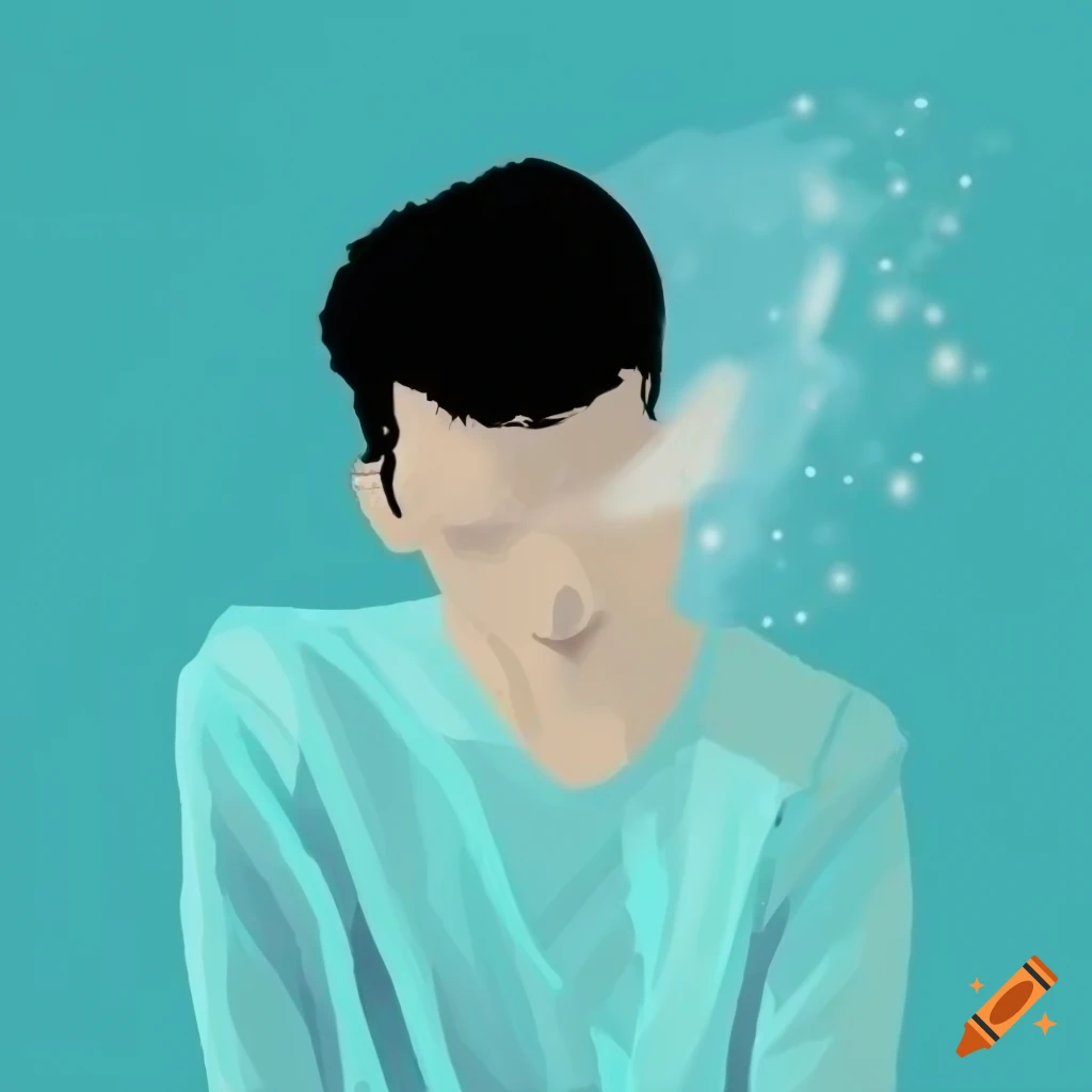 Minimalist-style illustration of a man gradually disappearing with ...