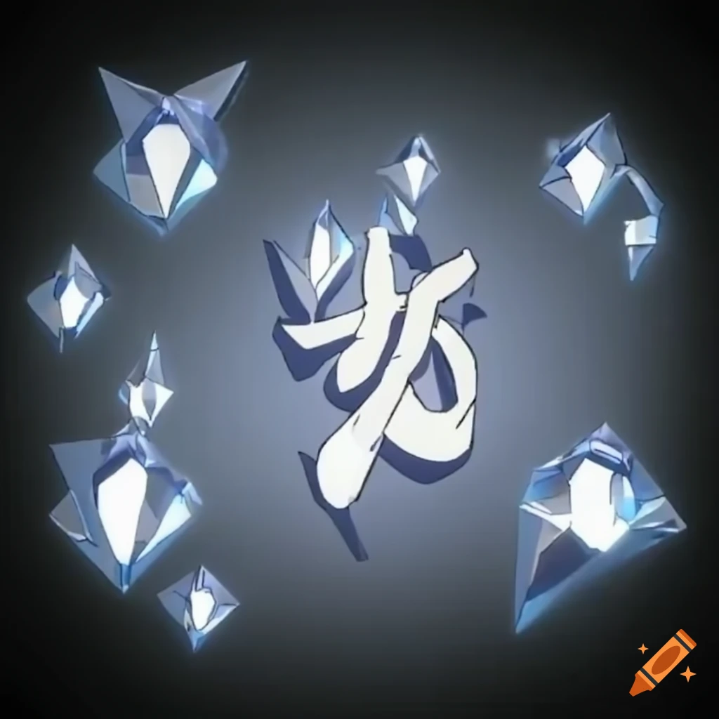Shiny 3D diamond with Japanese text in an anime style on Craiyon