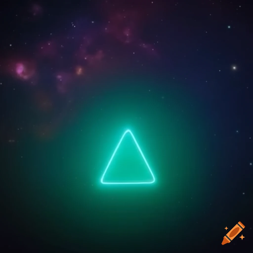 Mysterious glowing triangle in starry outer space on Craiyon