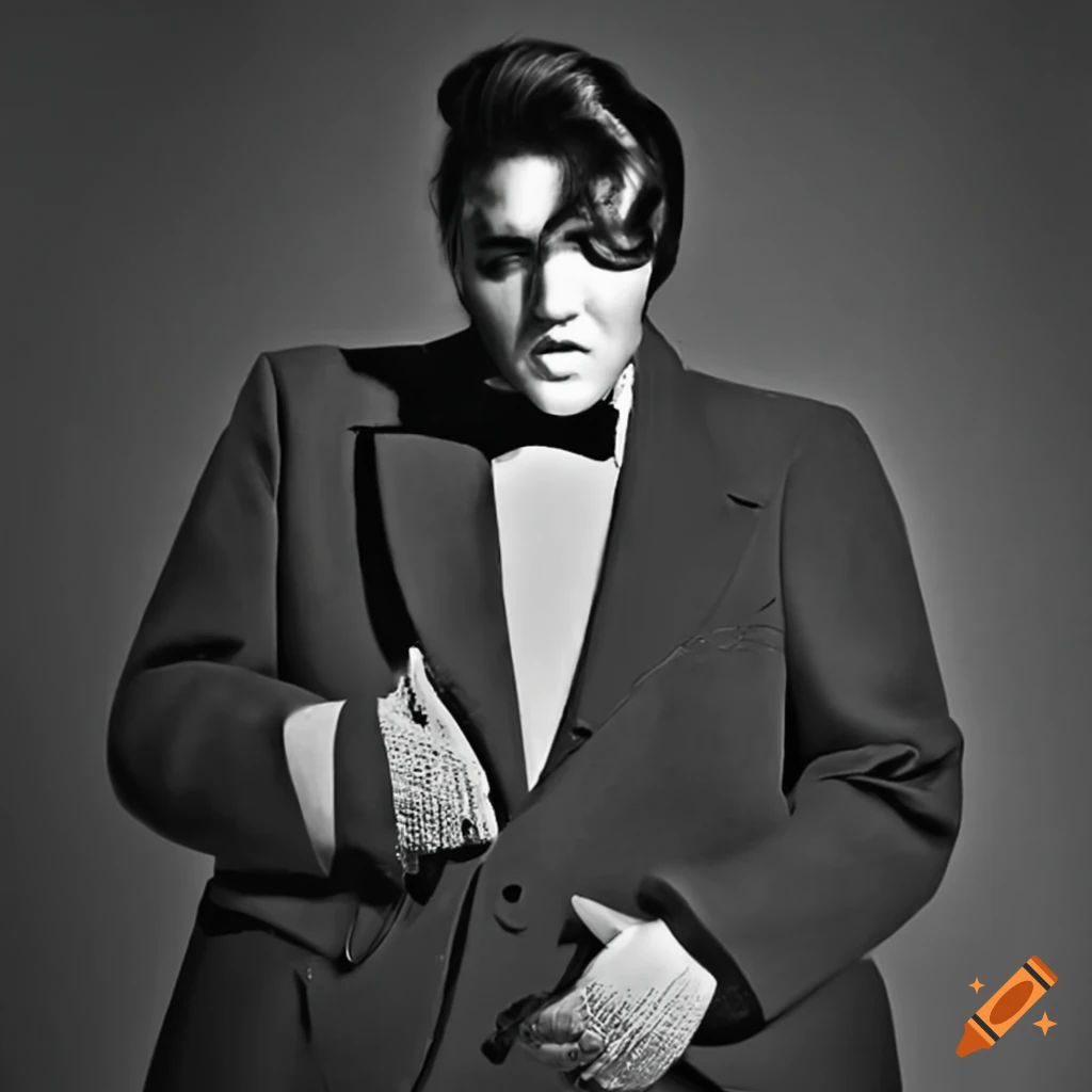 Fat penguin posing as Elvis Presley on Craiyon