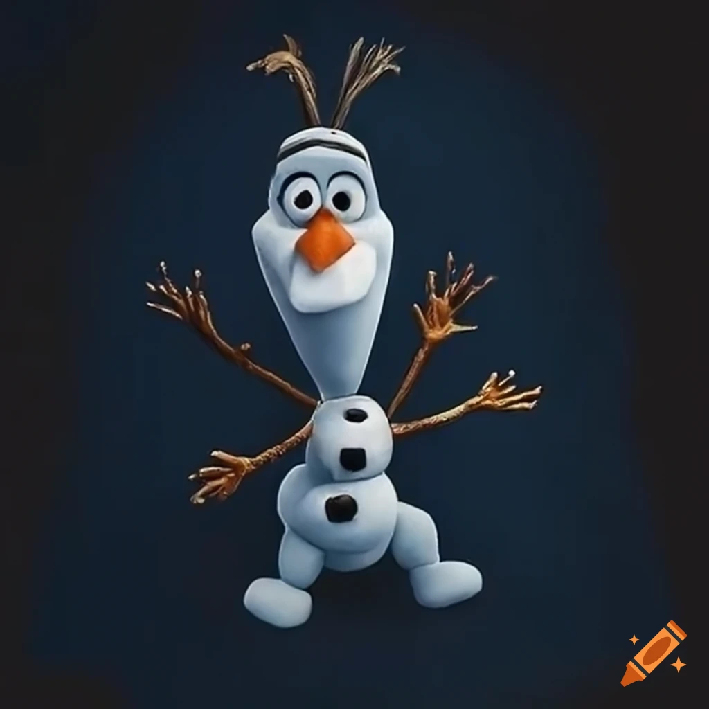 Creepy realistic Olaf in Tim Burton style on Craiyon