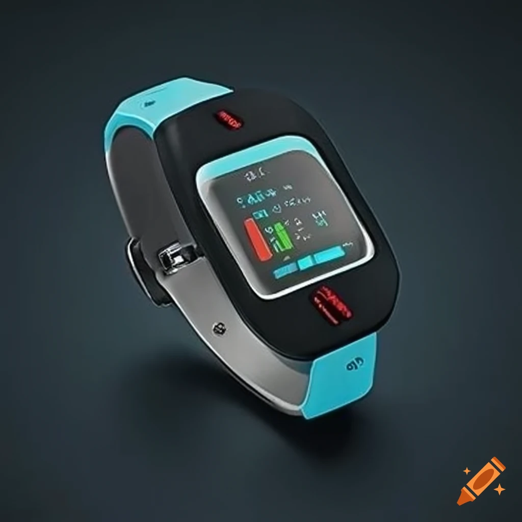 Wristband with emergency contact and vital sign monitoring functionality on Craiyon