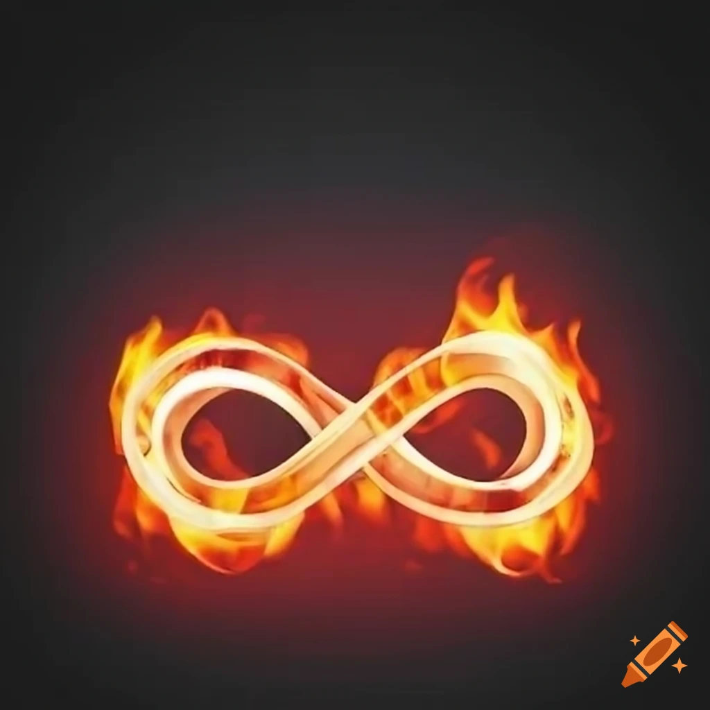 Infinity symbol created with fire on Craiyon