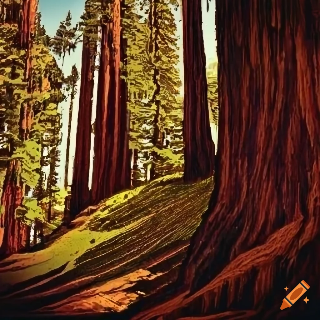 Pixel art of north california coastline with pine trees, redwoods, and ...