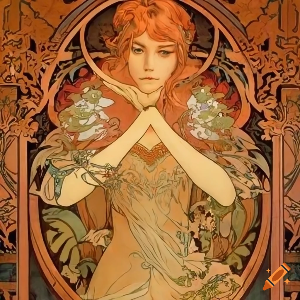 Star lock 'Stave Carvings Style' by Alphonse Mucha and James Gurney on ...