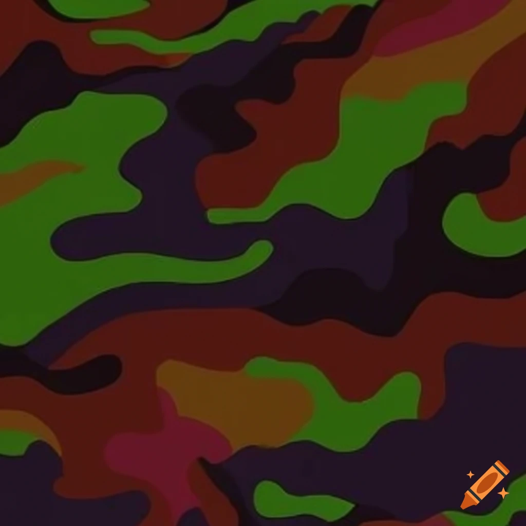 Funny colored camouflage pattern on Craiyon