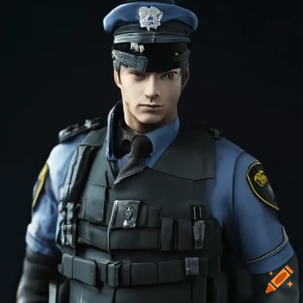 Leon S. Kennedy in his stylish police uniform from Resident Evil series ...