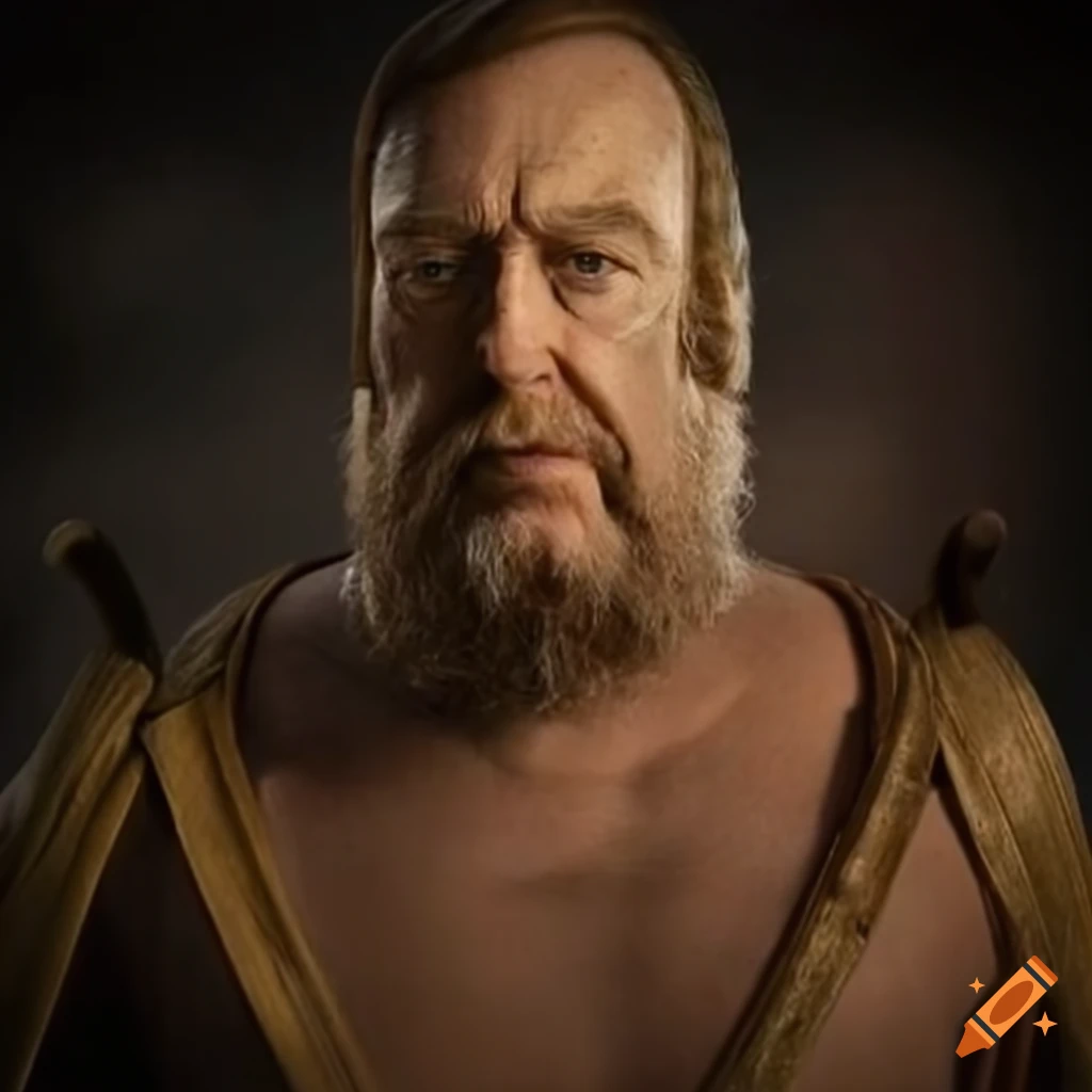 Saul goodman depicted as a medieval gaul character on Craiyon