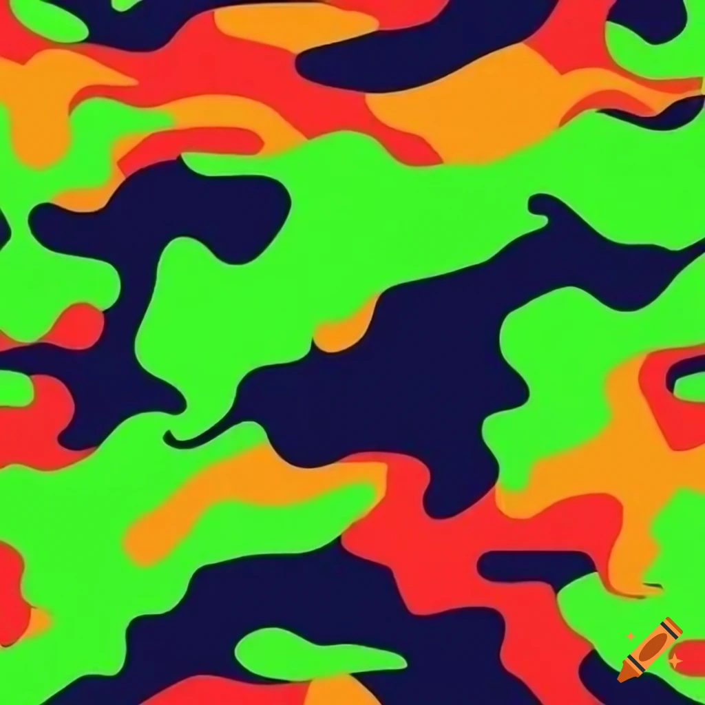 Funny colored camouflage pattern on Craiyon