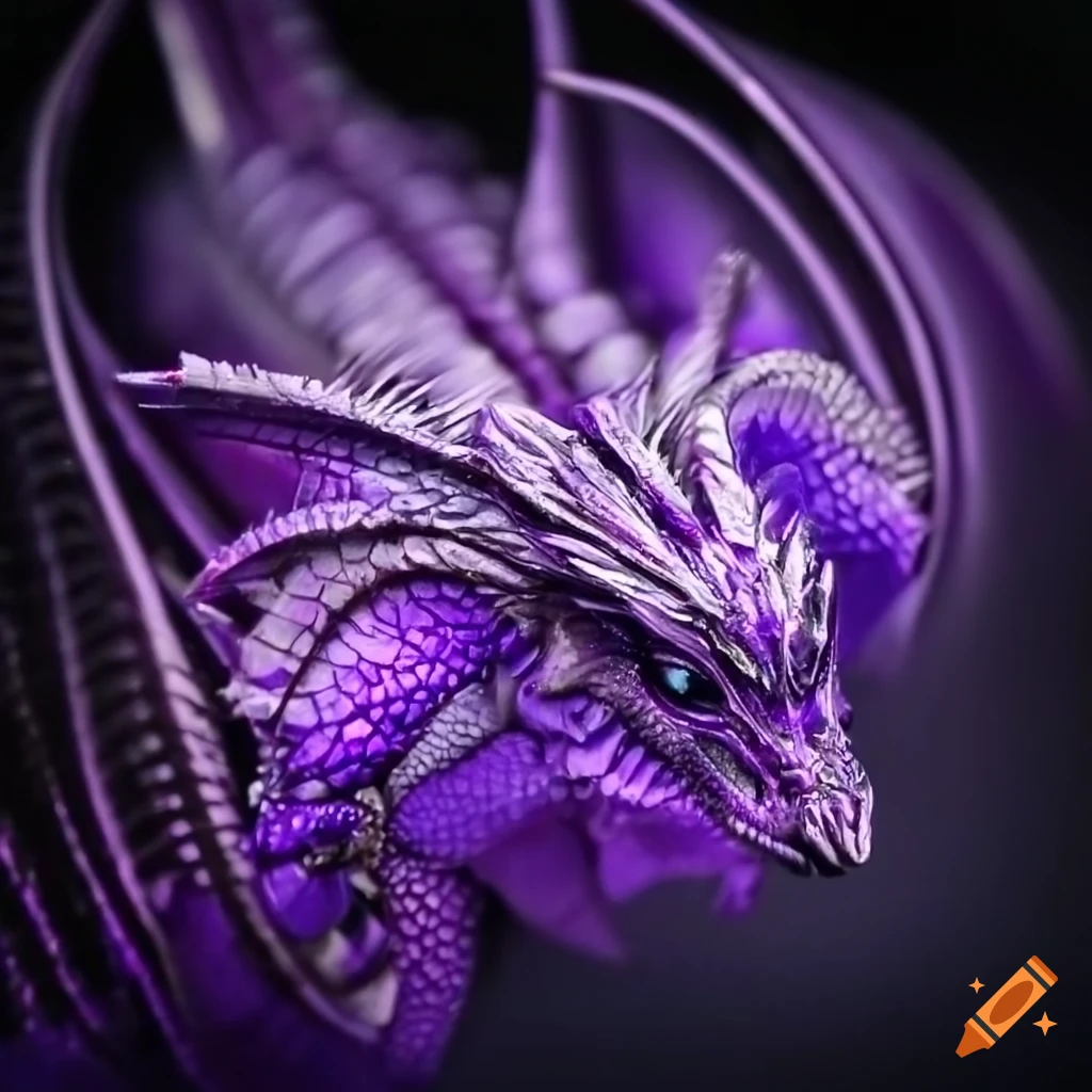 Purple metallic dragon on Craiyon