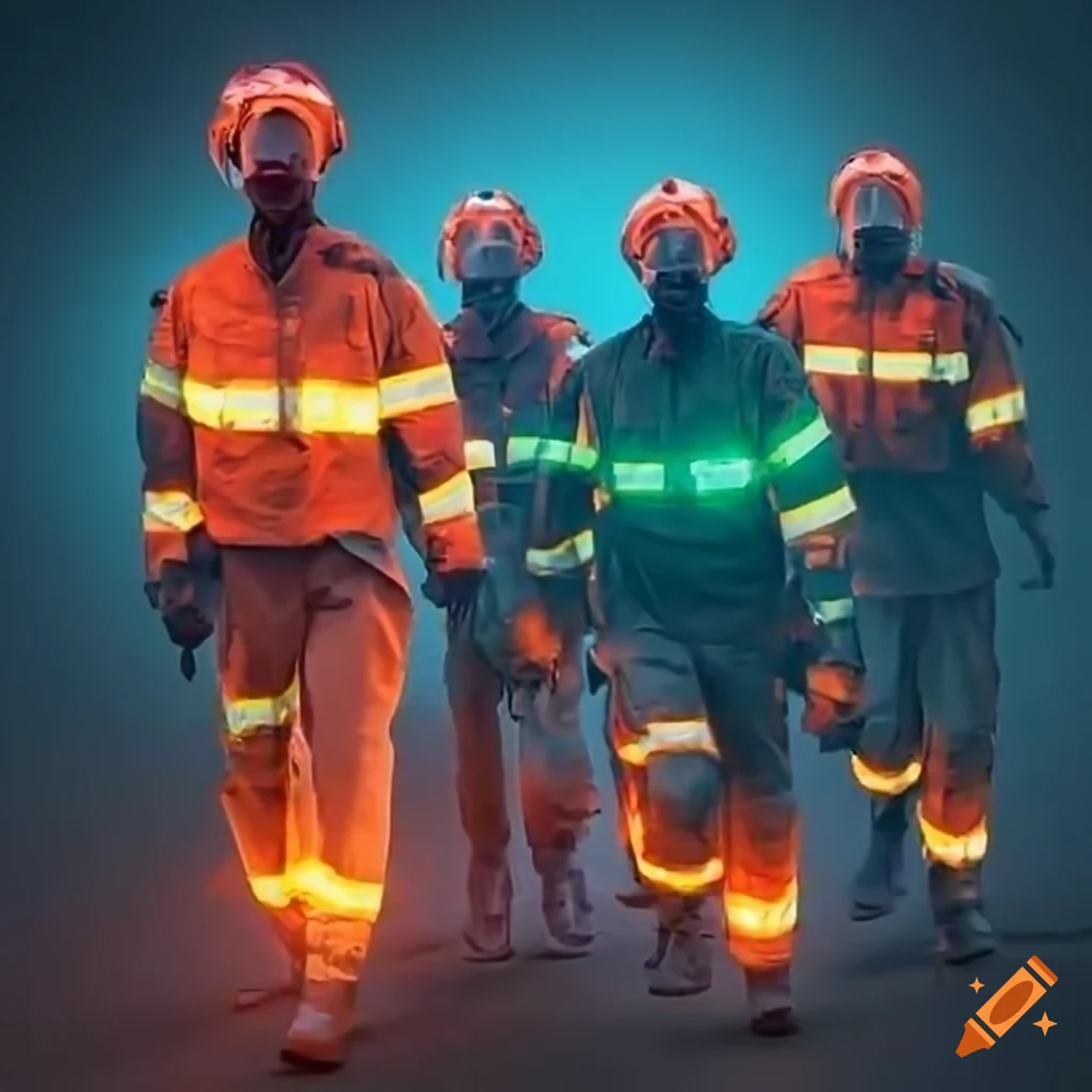 Team of emergency rescuers running with glowing first-aid symbol on ...