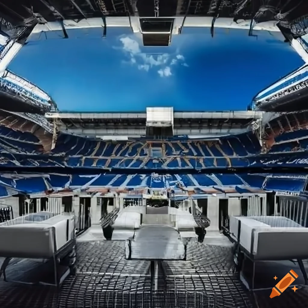 Luxurious VIP boxes overlooking Santiago Bernabeu stadium football ...