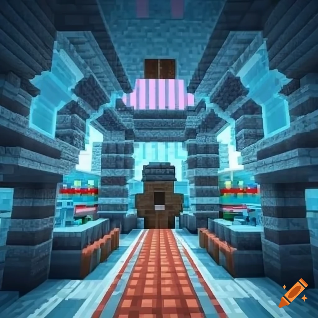 Detailed interior design of a minecraft observatory on Craiyon