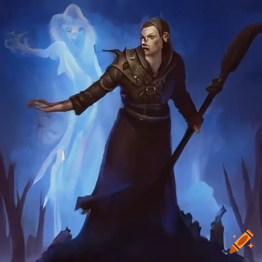 Male elf wizard riding a magic broom nimbus 2000 in Magic the Gathering ...