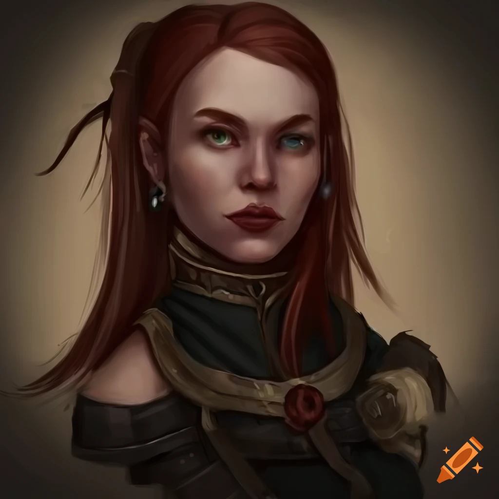 Portrait of a female rogue medieval fantasy character on Craiyon