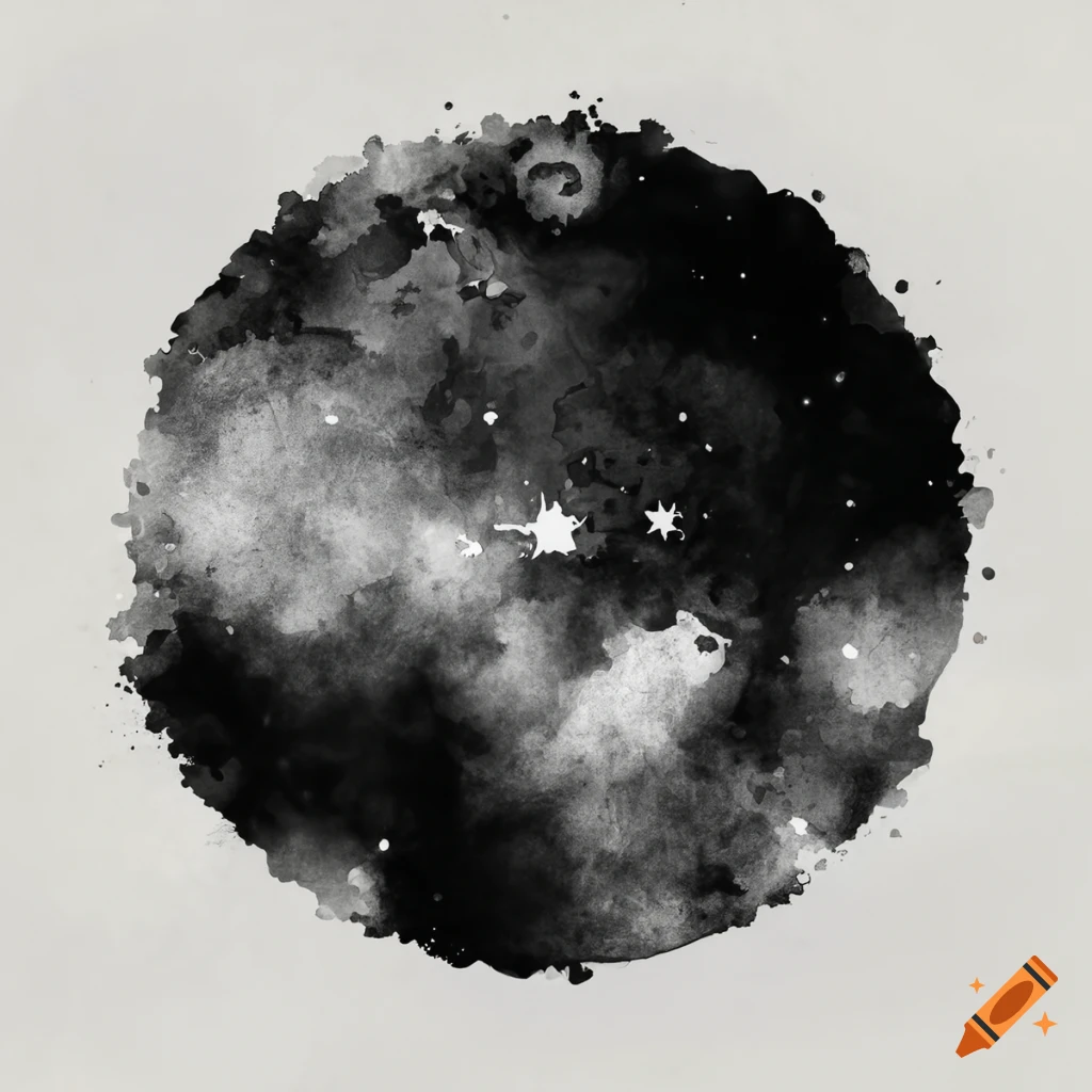 Minimalist black and white psychedelic album cover design of ascending ...